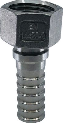 Female shell fitting made from stainless steel