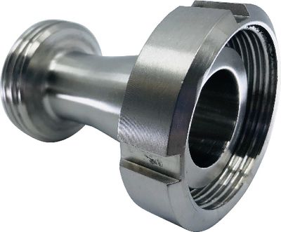 Milk pipe screw connection reduction according to DIN 11851