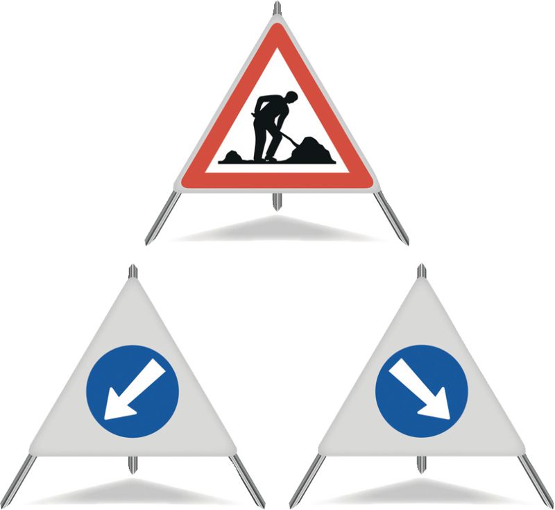 NERIOX construction site folding sign, right/left arrow | BRW