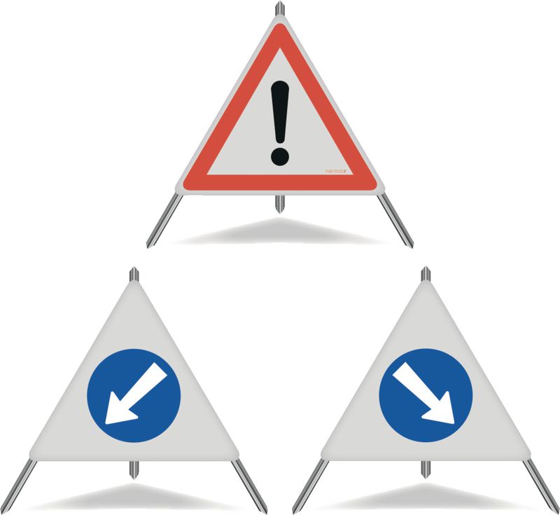 Folding sign NERIOX other hazards, arrow right/left | BRW