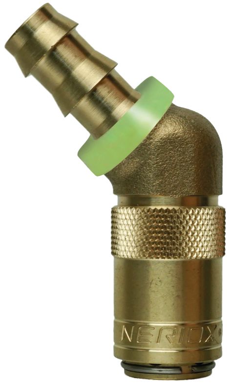 Quick release couplings NERIOX form D Push-Lock 45° with valve | BRW