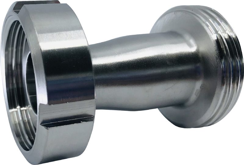 Milk pipe screw connection reduction according to DIN 11851 male part ...