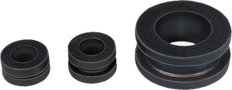 Grommets type DC open, round design with non-rounded edges made of CR ...