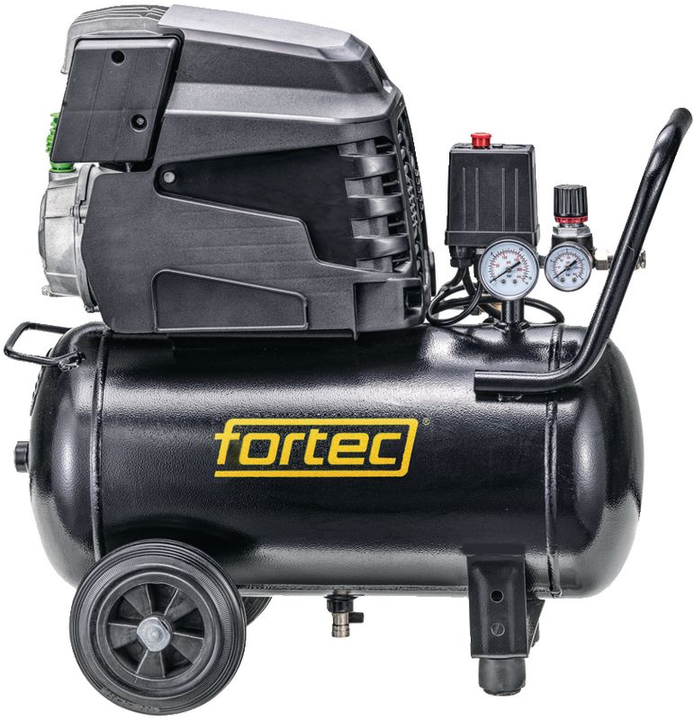 fortec piston compressor 24 litre, mobile | BRW