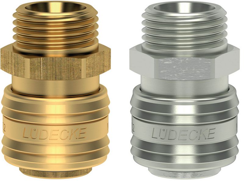 Quick-release coupling ES, DN 7.2 One-sided locking, with male thread ...