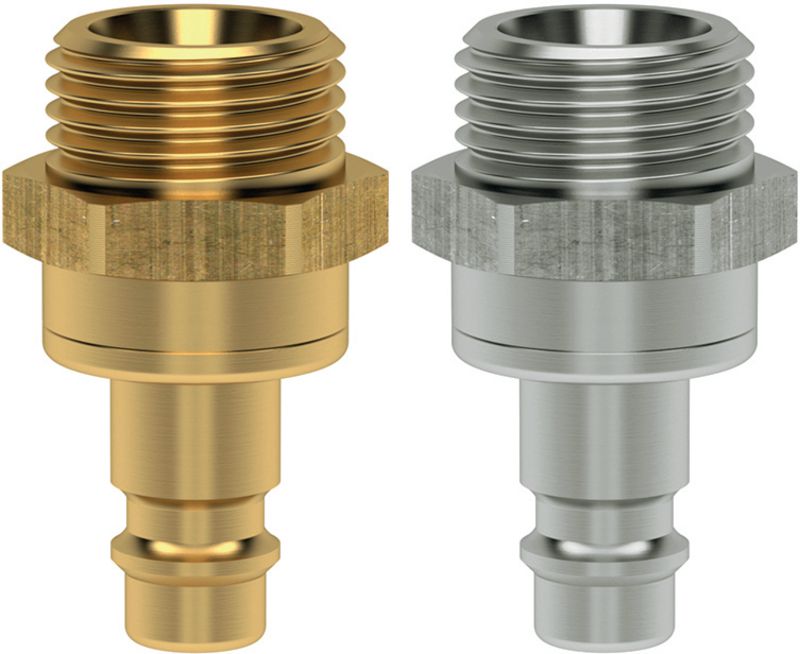 Plug to coupling ES, DN 7.2 Both-sided locking, with male thread | BRW-CH