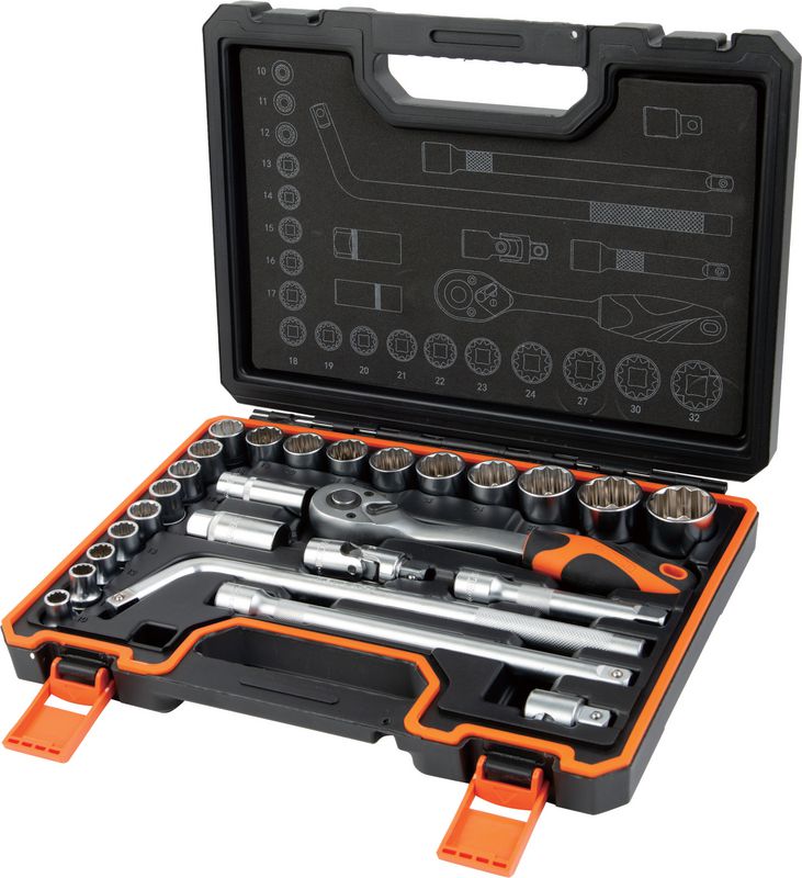 Socket spanner set 1/2" KENDO 26-piece | BRW-CH