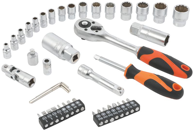Steckschlüsselsatz 3/8" + 1/4" KENDO 45-teilig | BRW-CH