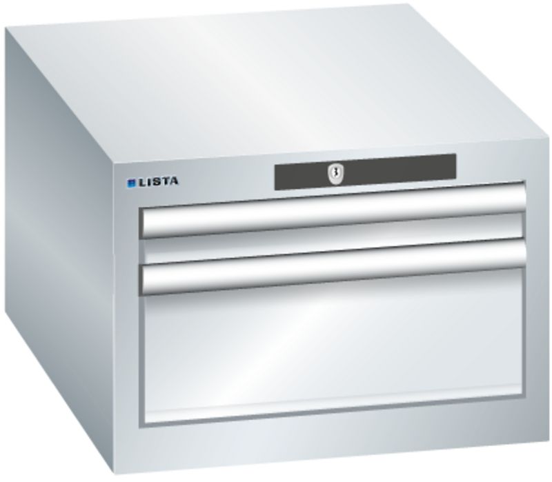 Draw. cabinet 1827E 283, 2 draw. R7035 Light grey RAL 7035 | BRW-CH