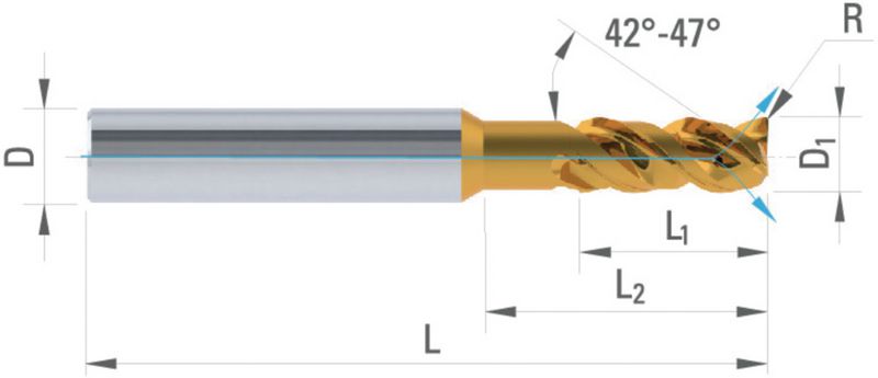 DIXI SC shoulder/ slot milling cutters with corner radius | BRW-CH
