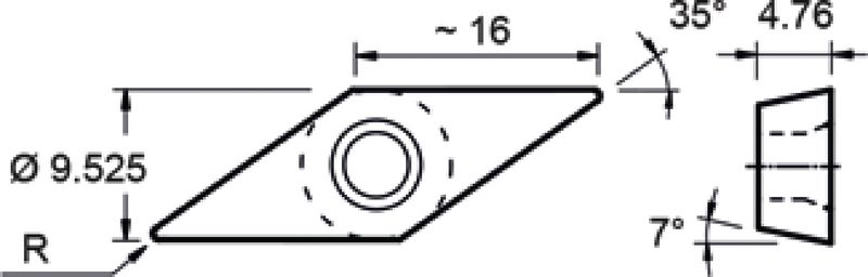 APPLITEC Wendeplatte VCGT-16, ENP-X25° | BRW-CH