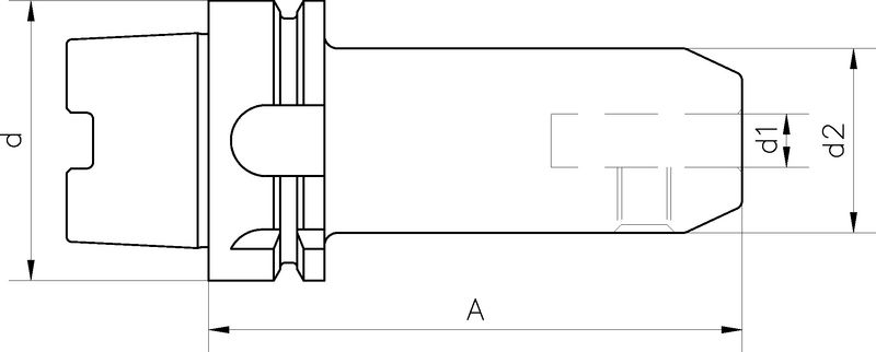 NERIOX Mandrin de serrage à méplat HSK-A63, A=100 DIN 69893, forme A ...