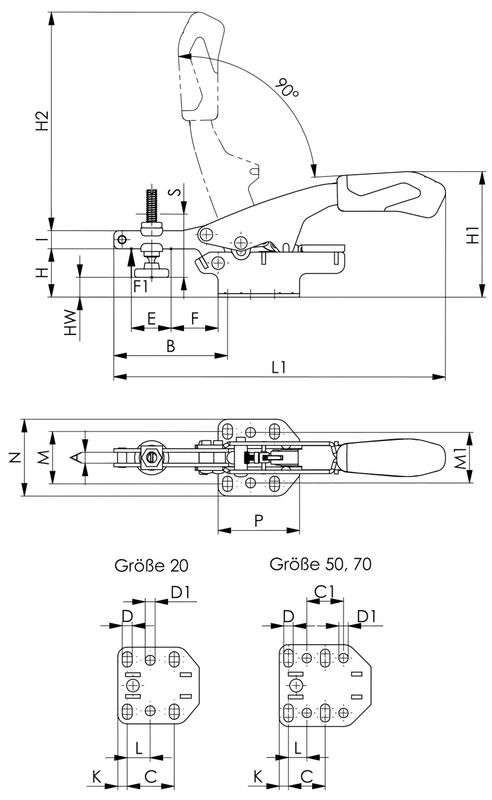 AMF Horizontal toggle clamp variable | BRW-CH
