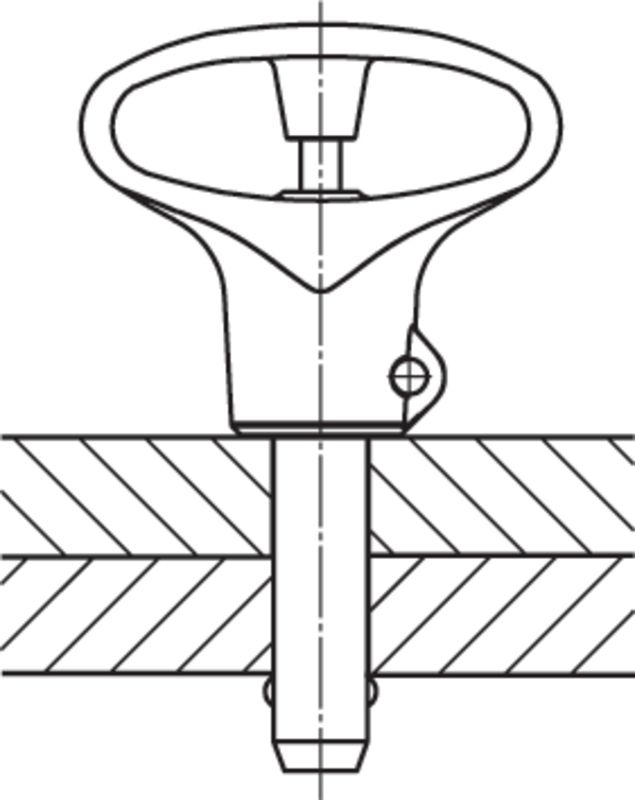 Kugelsperrbolzen selbstsichernd, mit elastischem Griff | BRW-CH