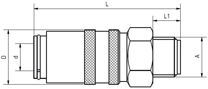 Quick release couplings NERIOX form H straight with external thread and valve | BRW-CH