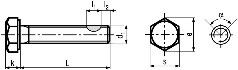 Sechskantschrauben Tuflok®-Fleck beschichtet ohne Schaft | BRW-CH