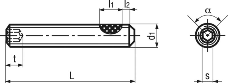 Gewindestifte mit Innensechskant, Tuflok®-Fleck beschichtet | BRW