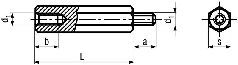 Hex stand-offs with internal and external thread | BRW-CH