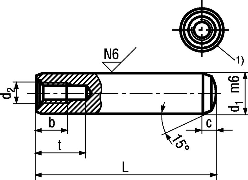 Zylinderstifte mit Innengewinde, m6 gehärtet, geschliffen | BRW