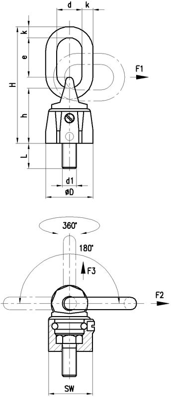 Wirbelbock Schwer, kugelgelagert, VWBG 360° | BRW-CH