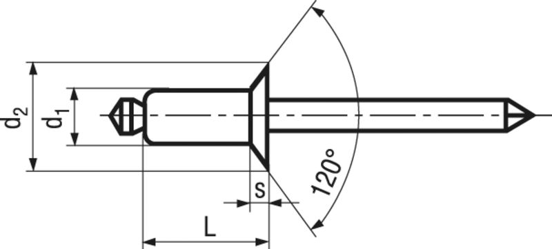 Countersunk head blind rivets POP® Standard Type TLPK...BS | BRW-CH