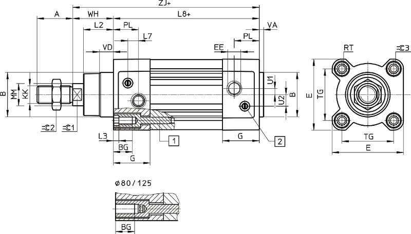 Normzylinder FESTO DSBC doppeltwirkend | BRW-CH