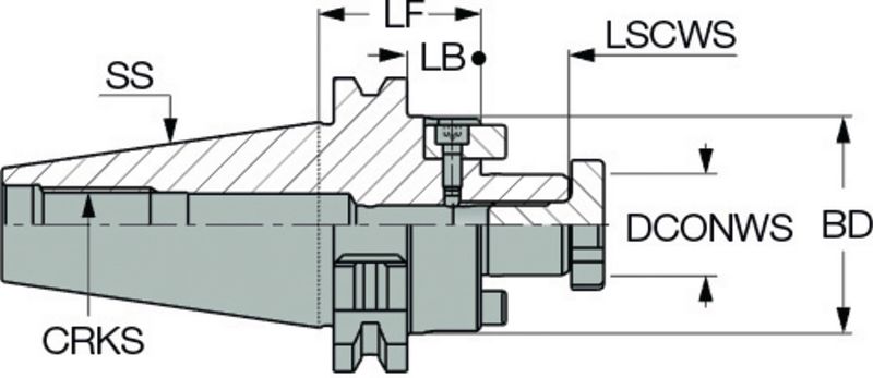 ISCAR Attachment milling mandrel with SK shank for milling cutters with ...